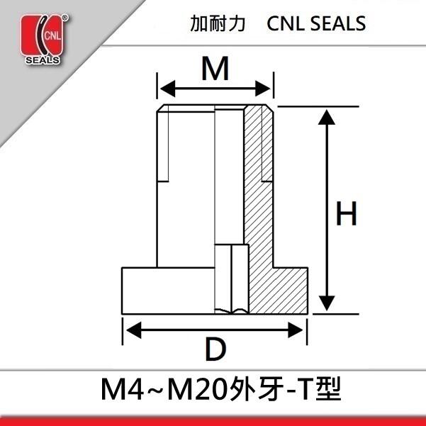 M4~M20 Male thread-T type