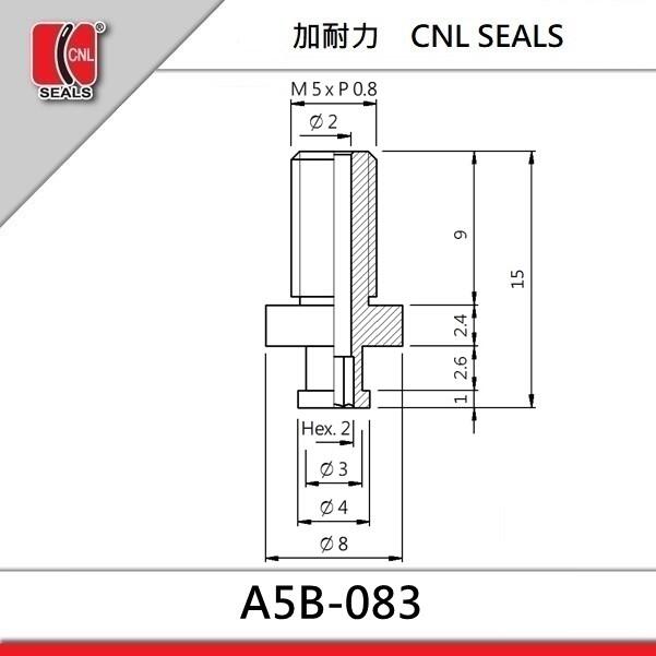 Fitting Male thread-B type Thread M5 - D 4 - H 15 (A5B-083)