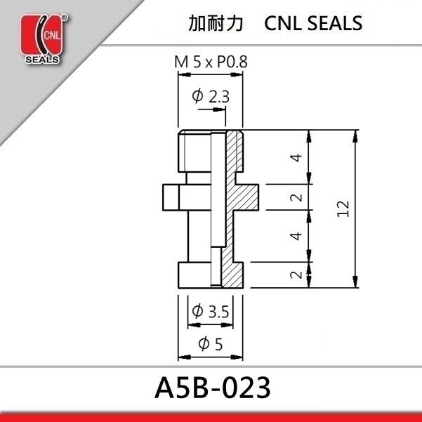 Fitting Male thread-B type Thread M5 - D 5 - H 12 (A5B-023)