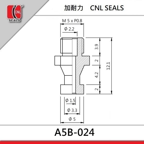 Fitting Male thread-B type Thread M5 - D 5 - H 12.1 (A5B-024)