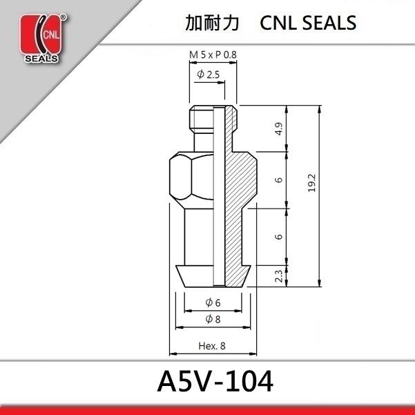 Fitting Male thread-V type Thread M5 - D 6 - H 19.2 (A5V-104)